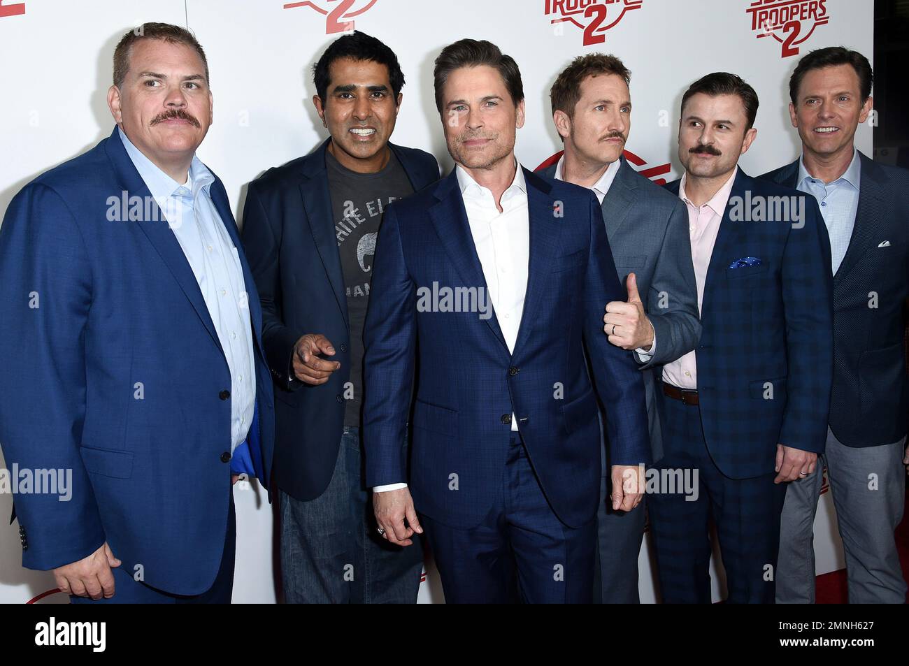Kevin Heffernan, from left, Jay Chandrasekhar, Rob Lowe, Paul Soter ...