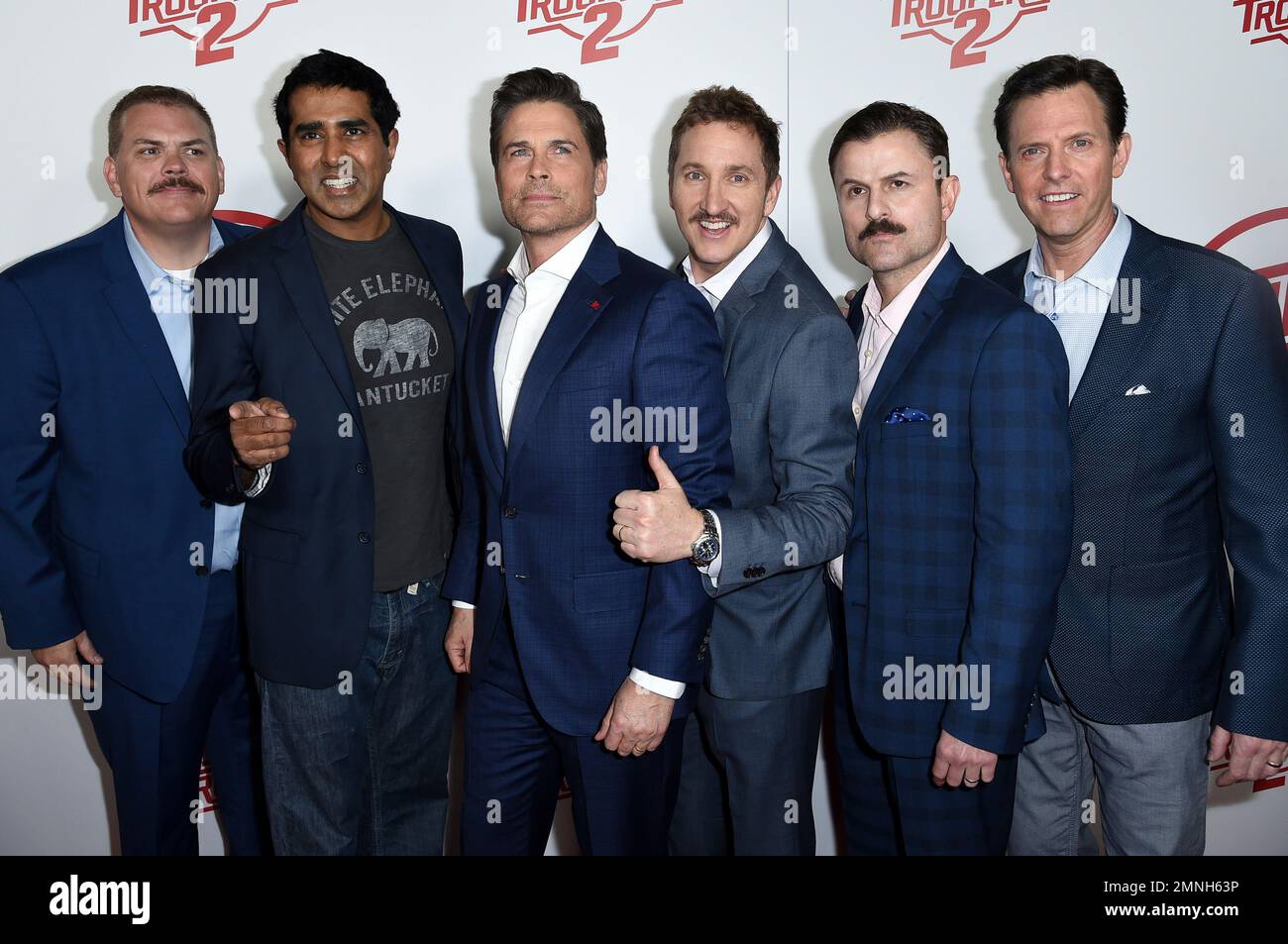 Kevin Heffernan, from left, Jay Chandrasekhar, Rob Lowe, Paul Soter ...