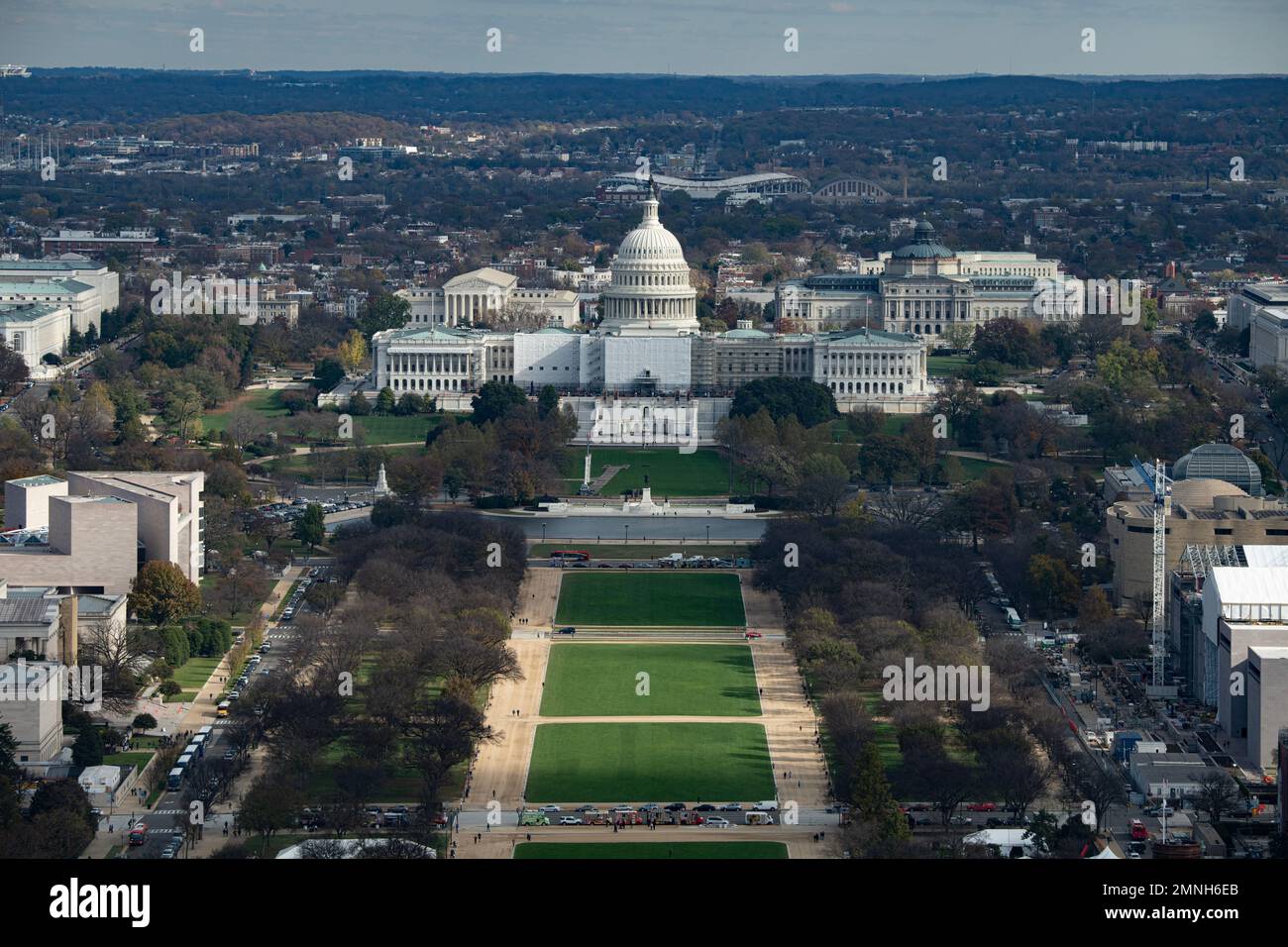 Eastern view from an observation window in the Washington Monument, in ...