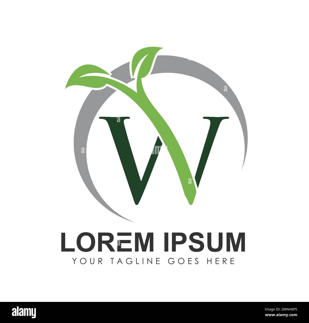 Monogram Leaf Logo Initial Letter W Vector Sign illustration in white ...