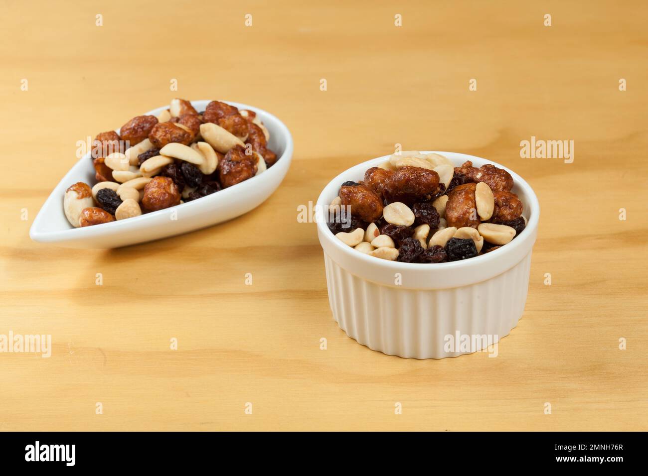 Healthy And Tasty Snack; Mixture of peanuts, raisins, and peanuts ...