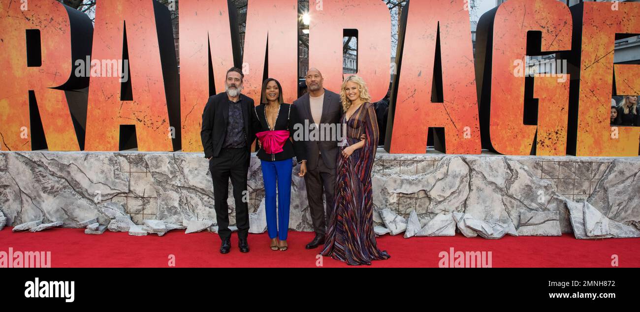 Actors Jeffrey Dean Morgan, Naomie Harris, Dwayne Johnson and Malin ...