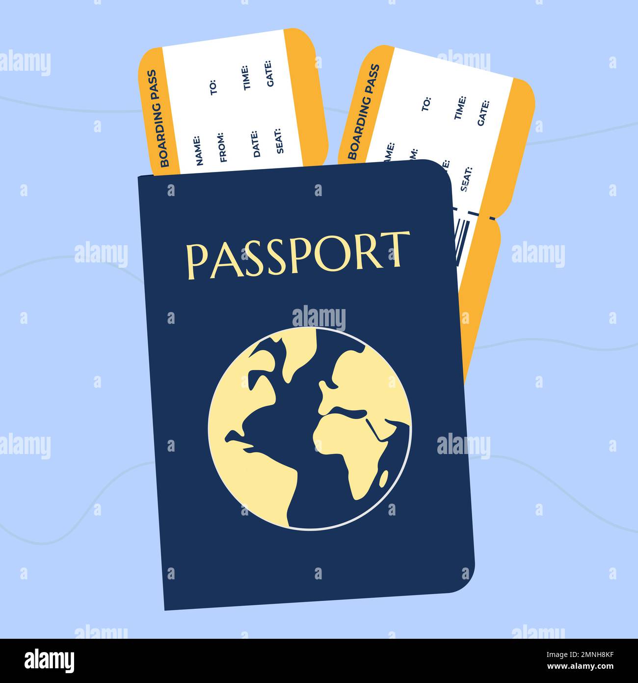 Passport With Tickets Concept For Travel Or Immigration Vector
