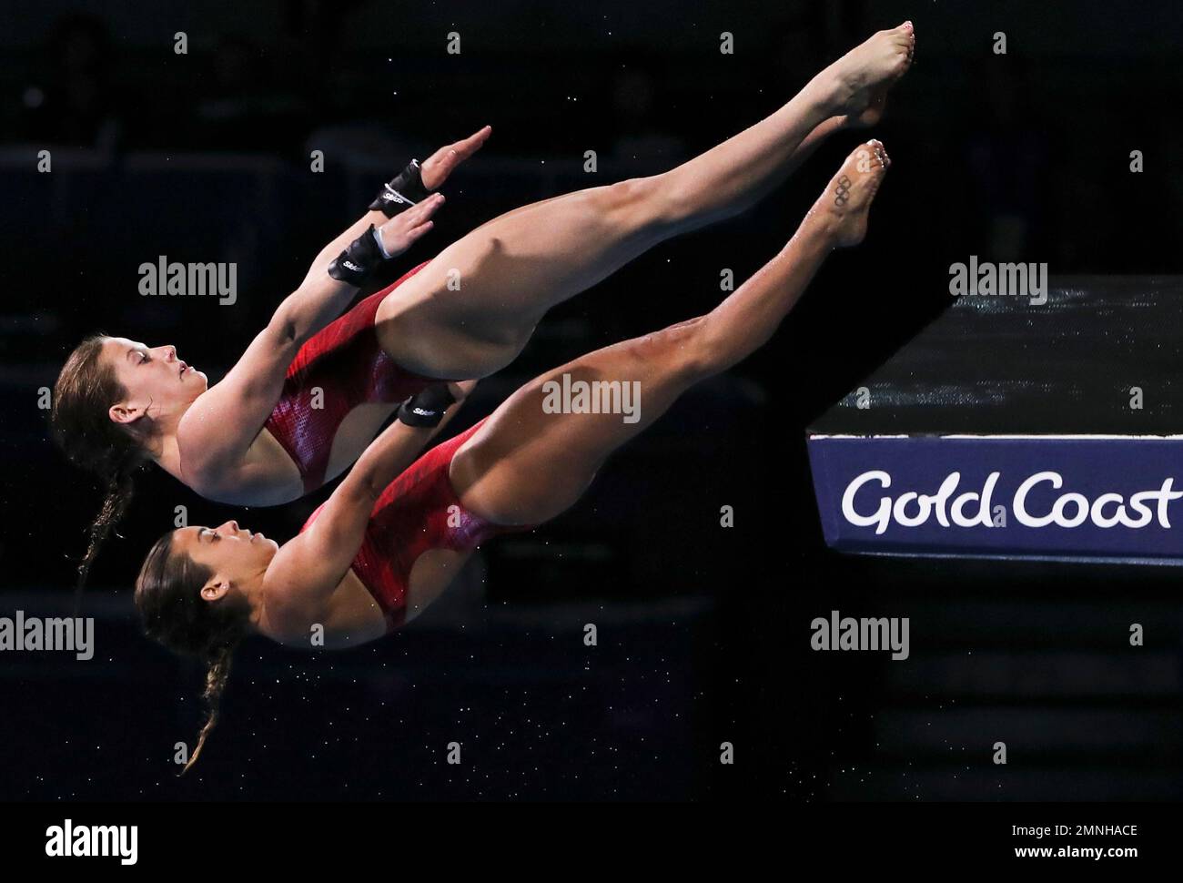 Canada's Meaghan Benfeito and Caeli McKay makes a dive in the women's ...