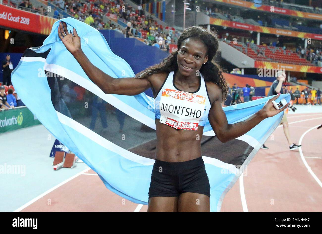 Botswana's Amantle Montsho celebrates after winning the gold medal in ...