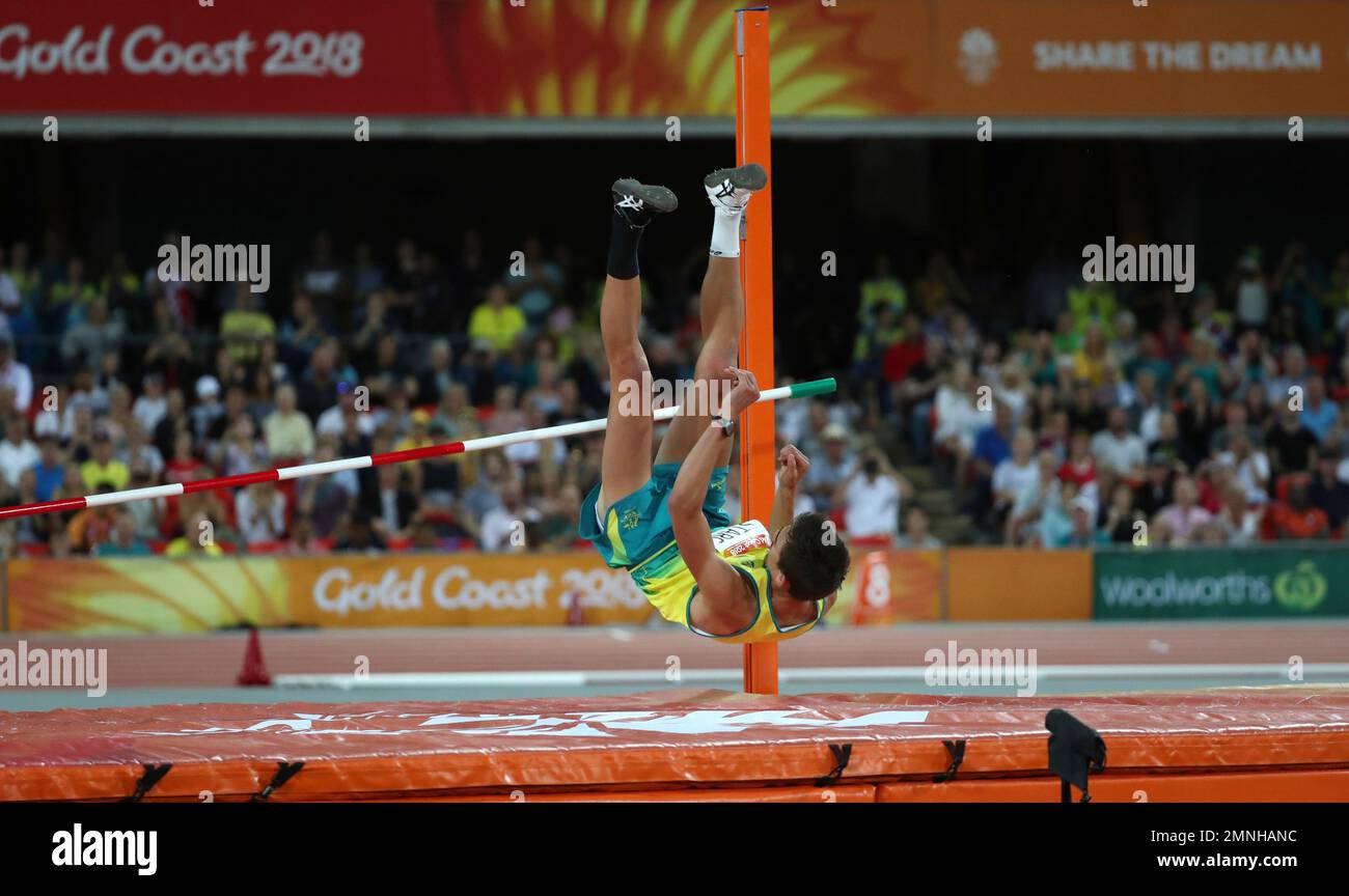Australia's Brandon Starc competes in the men's high jump final at ...