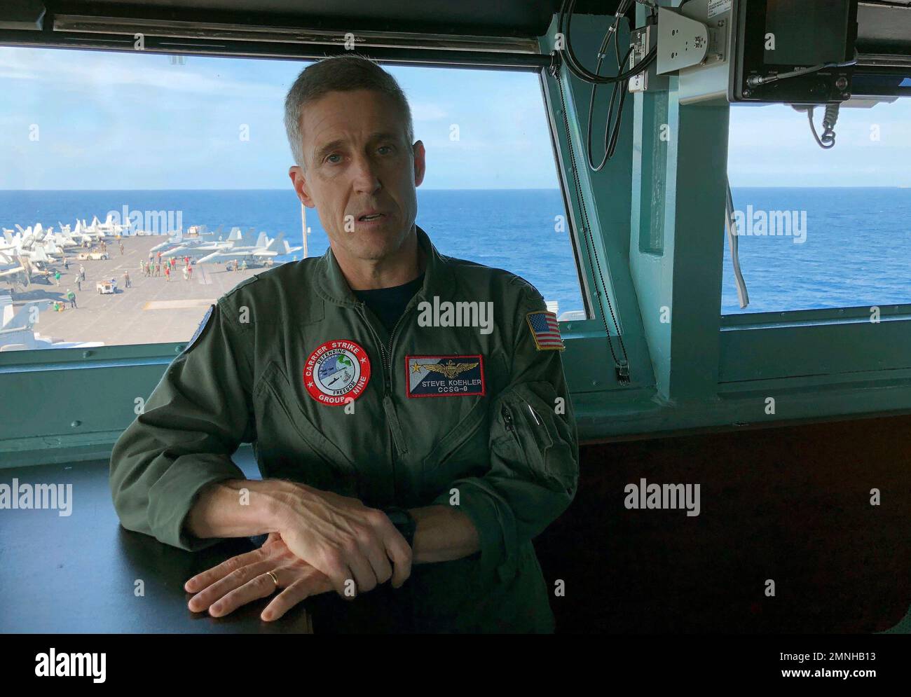 Rear Admiral Steve Koehler, commander CSG-9 of the U.S. aircraft ...
