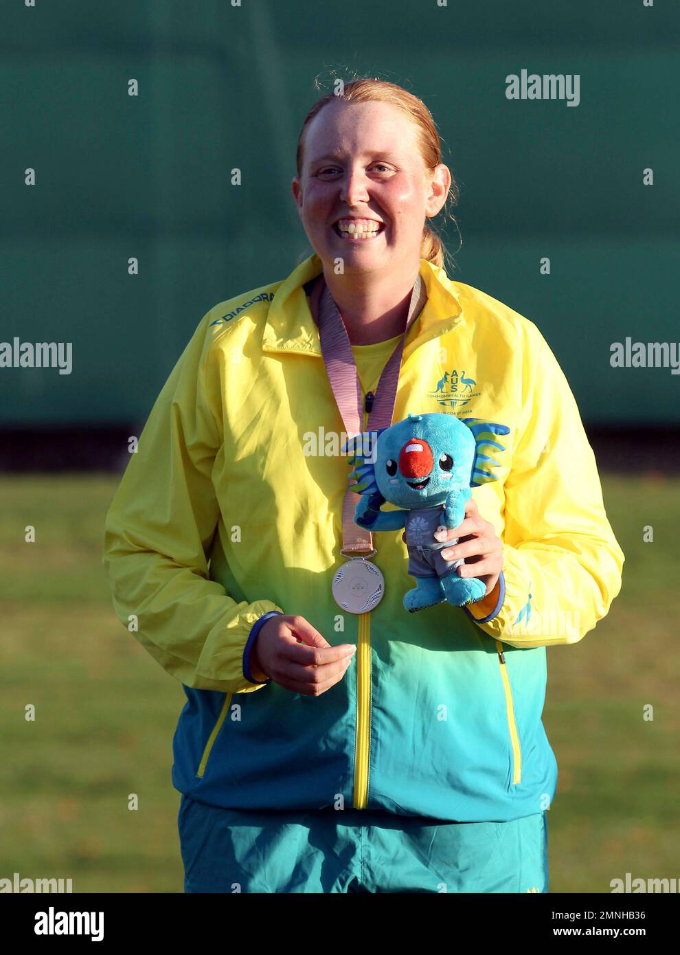 Emma Cox of Australia celebrates winning the silver medal during the ...