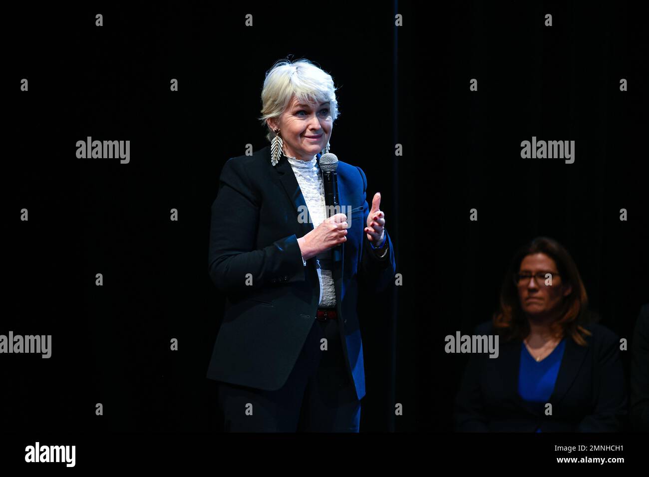 Isabelle Lonvis-Rome during a presentation of the national plan to ...