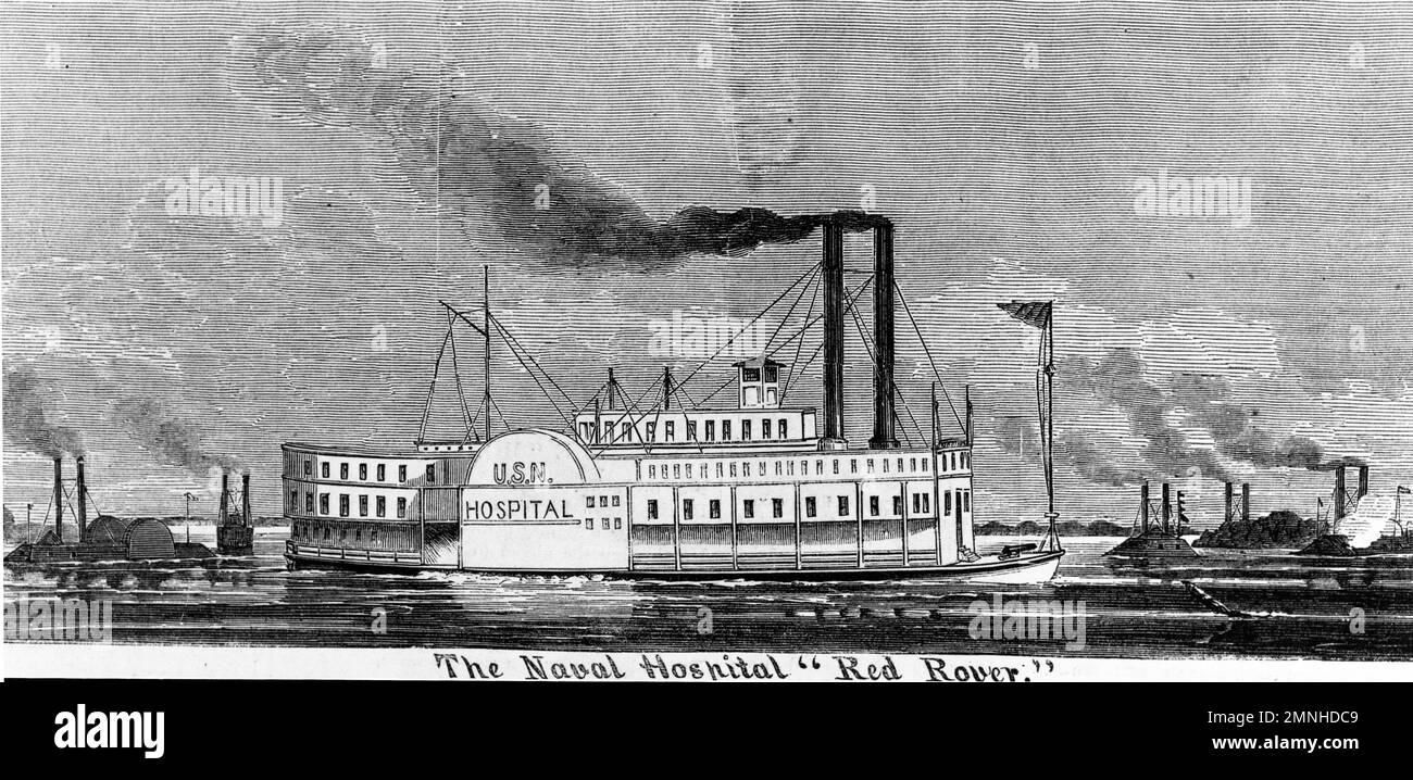 Illustration of the naval hospital "Red Rover" from Harper's Weekly ...
