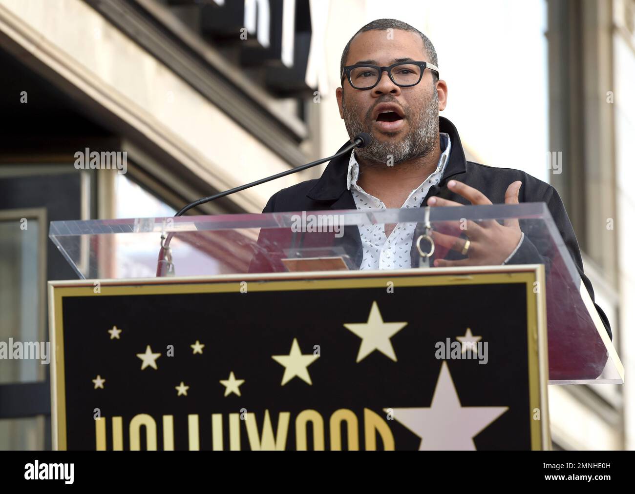 Jordan Peele, creator of the TV series "The Last O.G." speaks during a ...