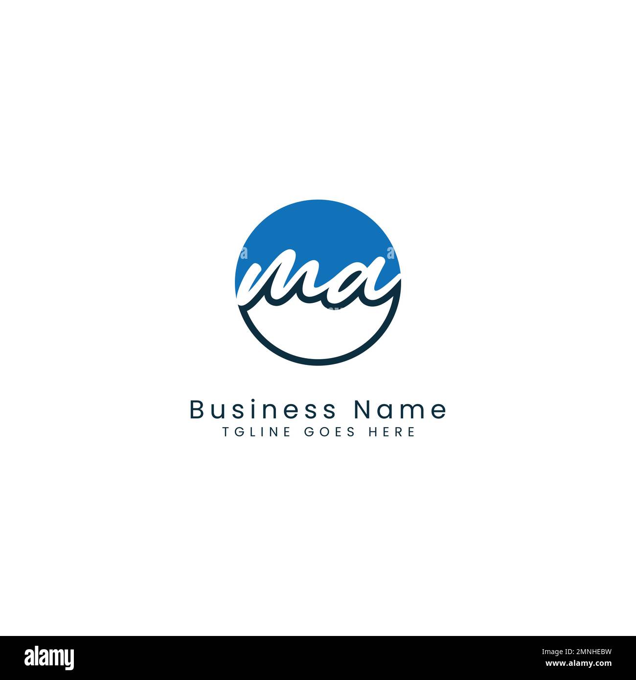 M, A, MA Initial letter handwritten and signature vector image template ...