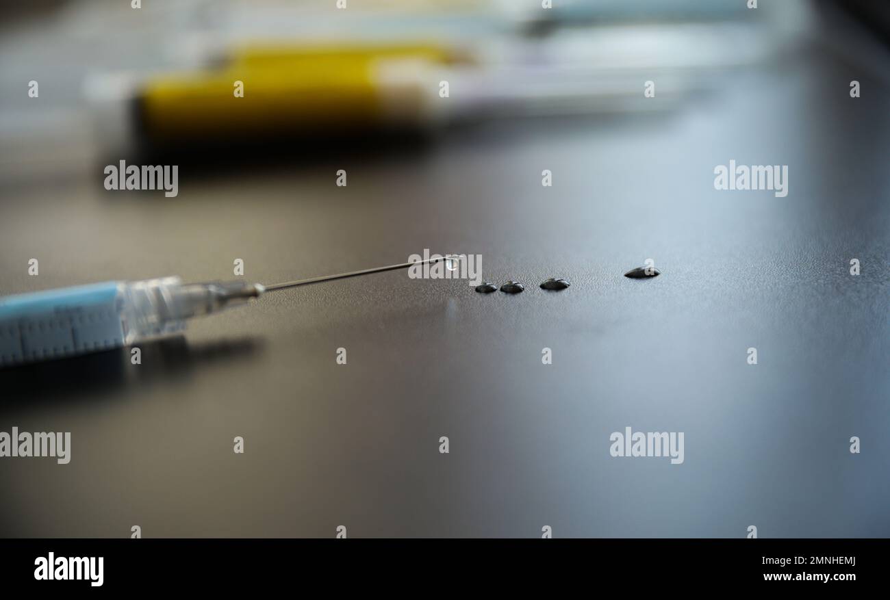 Fentanyl and Propofol Narcotic pandemic drug abuse with needles Stock ...