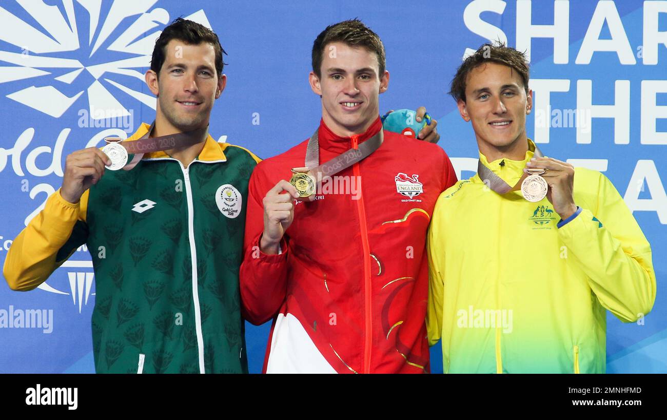 From left, Silver medalist Bradley Tandy from South Africa, Gold ...