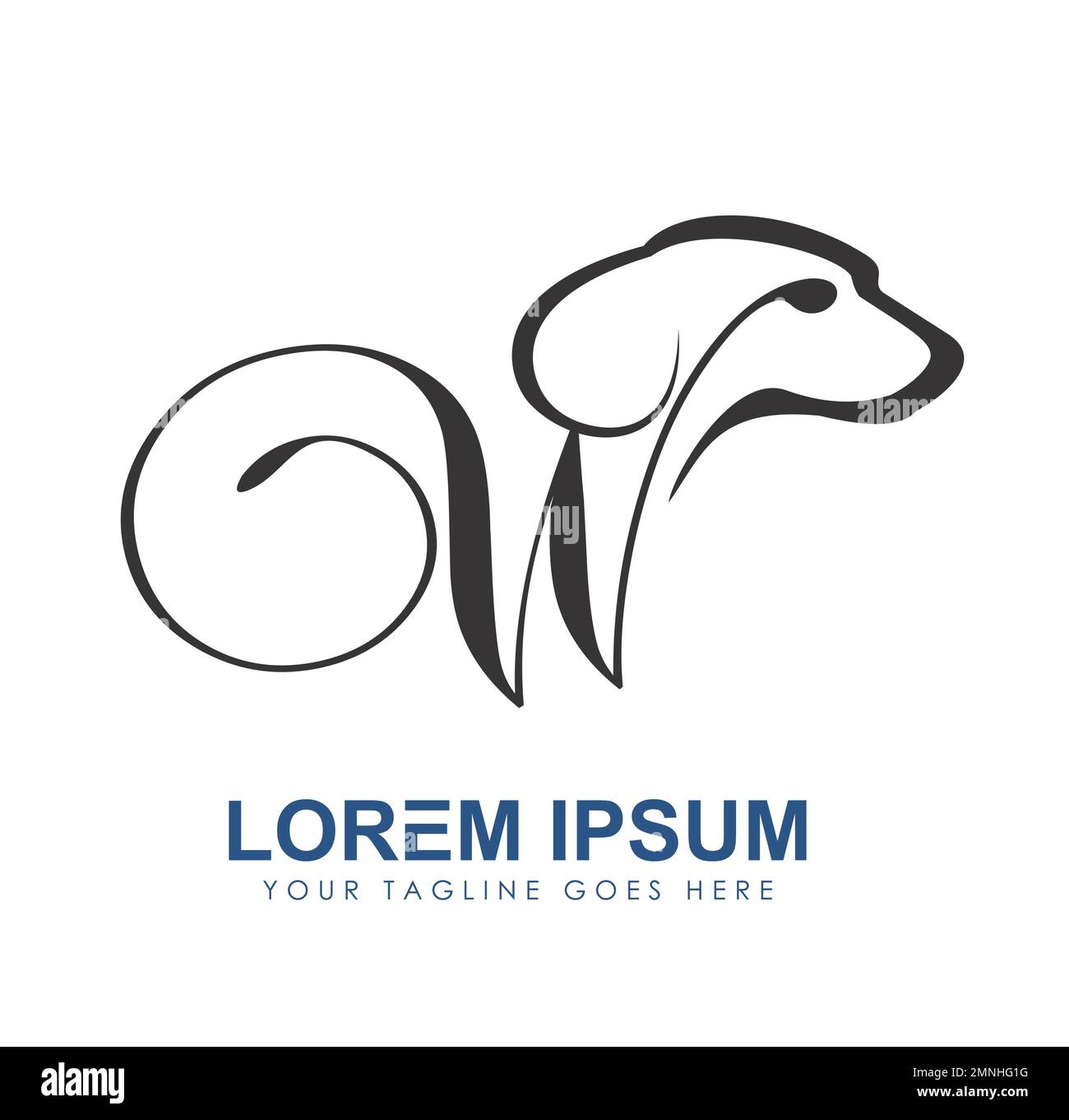 Dog Monogram Logo Initial Letter W Vector Sign illustration in white ...