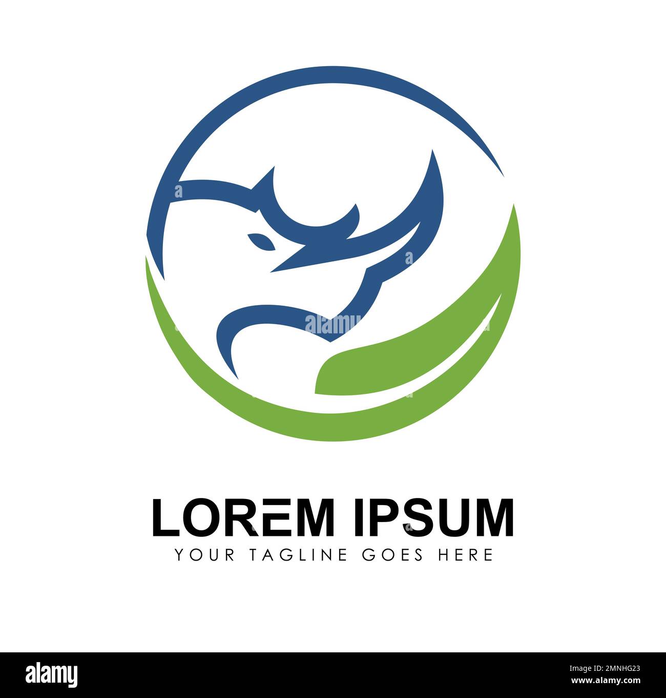 Rhino Logo Template vector Icon Sign illustration in white background ...