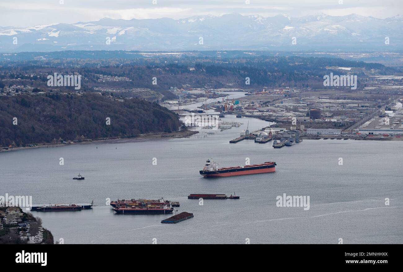 The Port of Tacoma and Commencement Bay are shown in this aerial photo ...