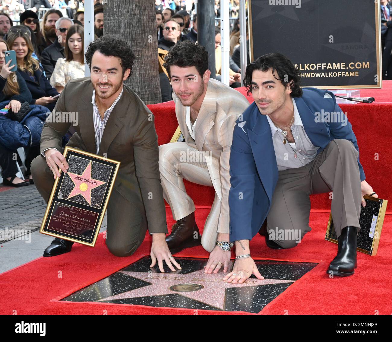Los Angeles, USA. 30th Jan, 2023. Kevin Jonas, Nick Jonas & Joe Jonas ...