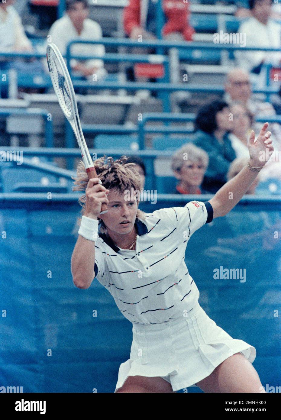Seventh seed Helena Sukova follows through on a return during her 49 ...