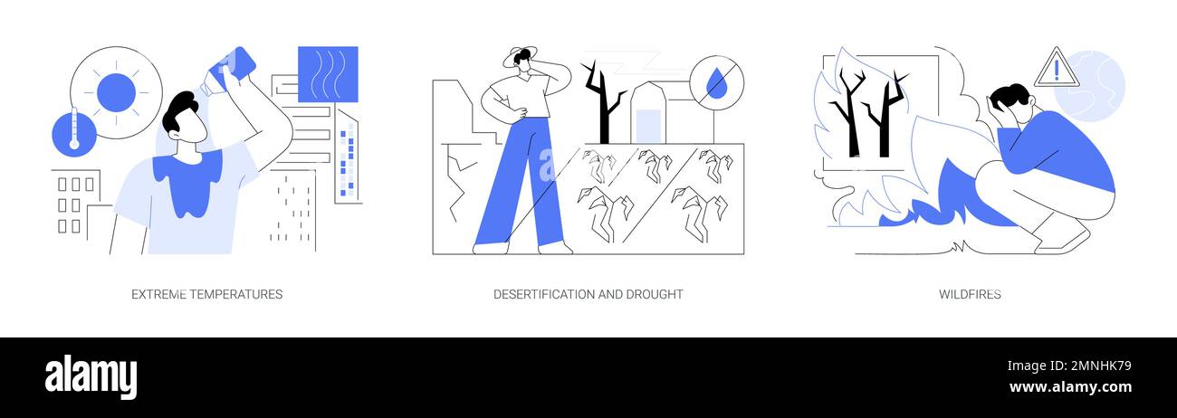 Extreme weather conditions abstract concept vector illustrations Stock ...