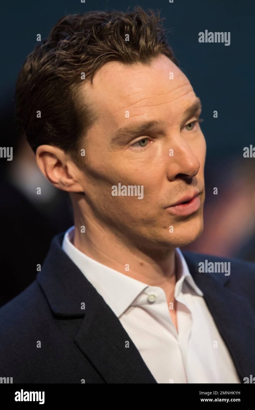 Actor Benedict Cumberbatch poses for photographers upon arrival at the ...