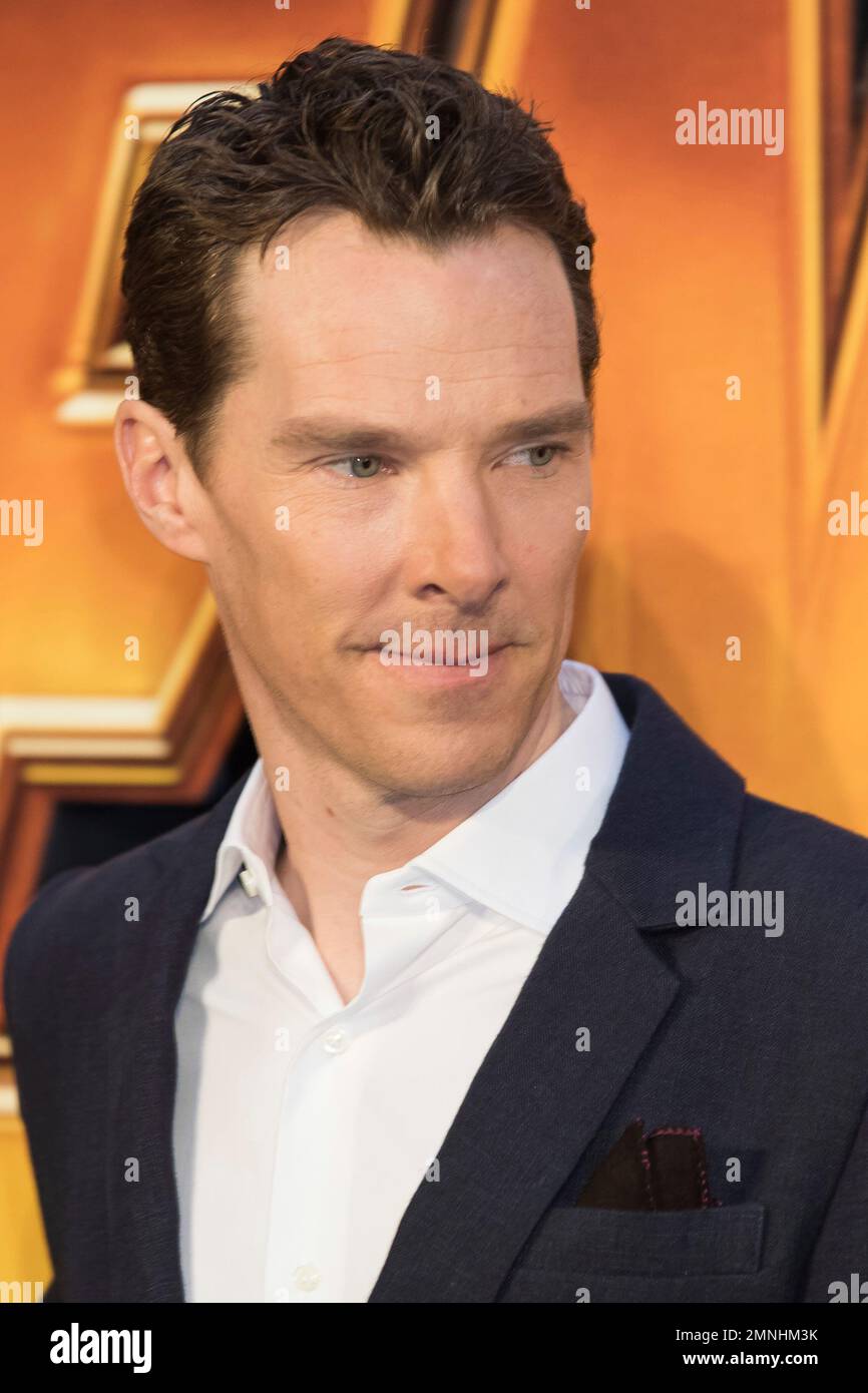 Actor Benedict Cumberbatch, right, and Sophie Hunter pose for ...