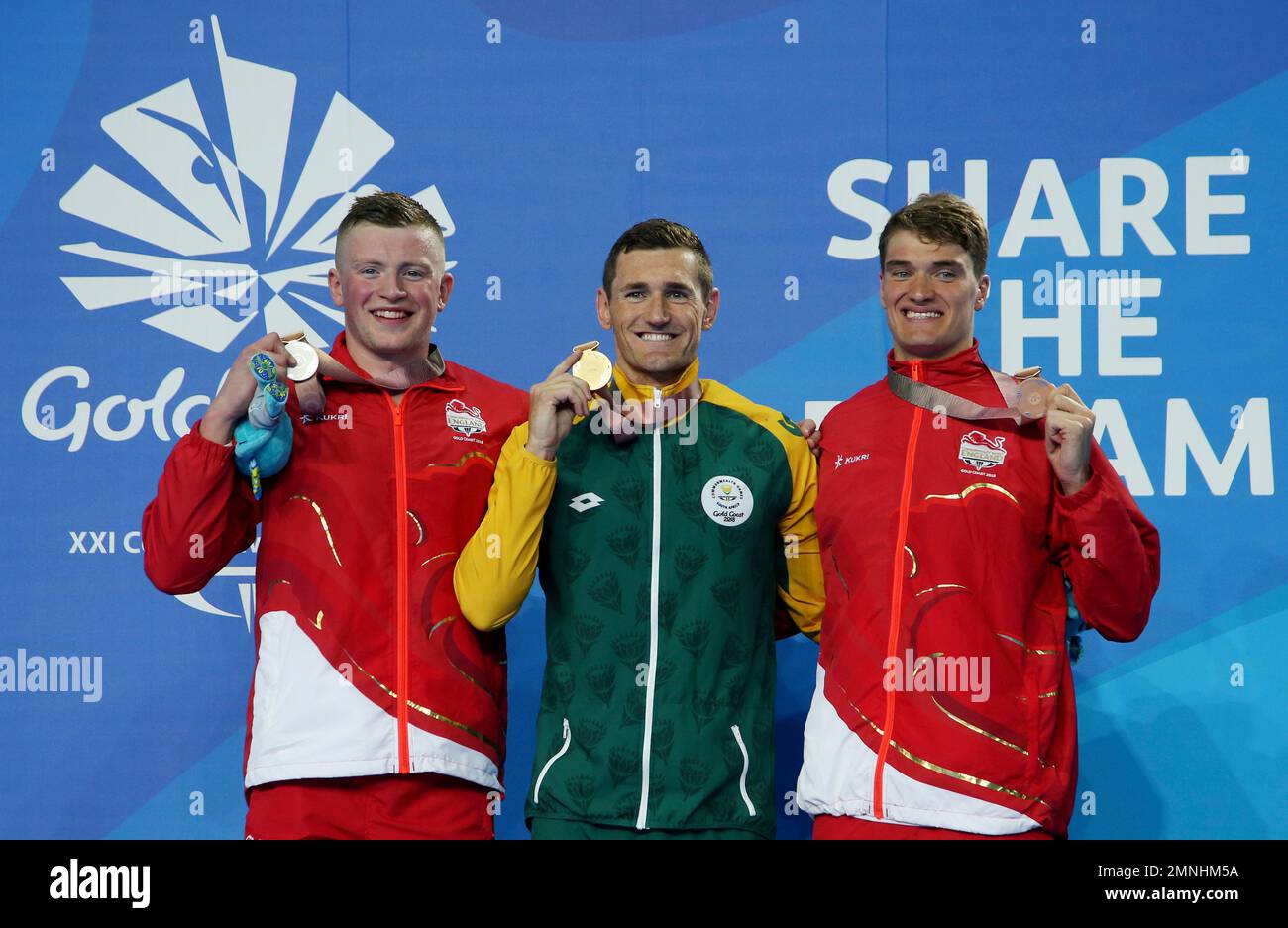 From left, Silver medalist Adam Peaty from England, gold medalist ...