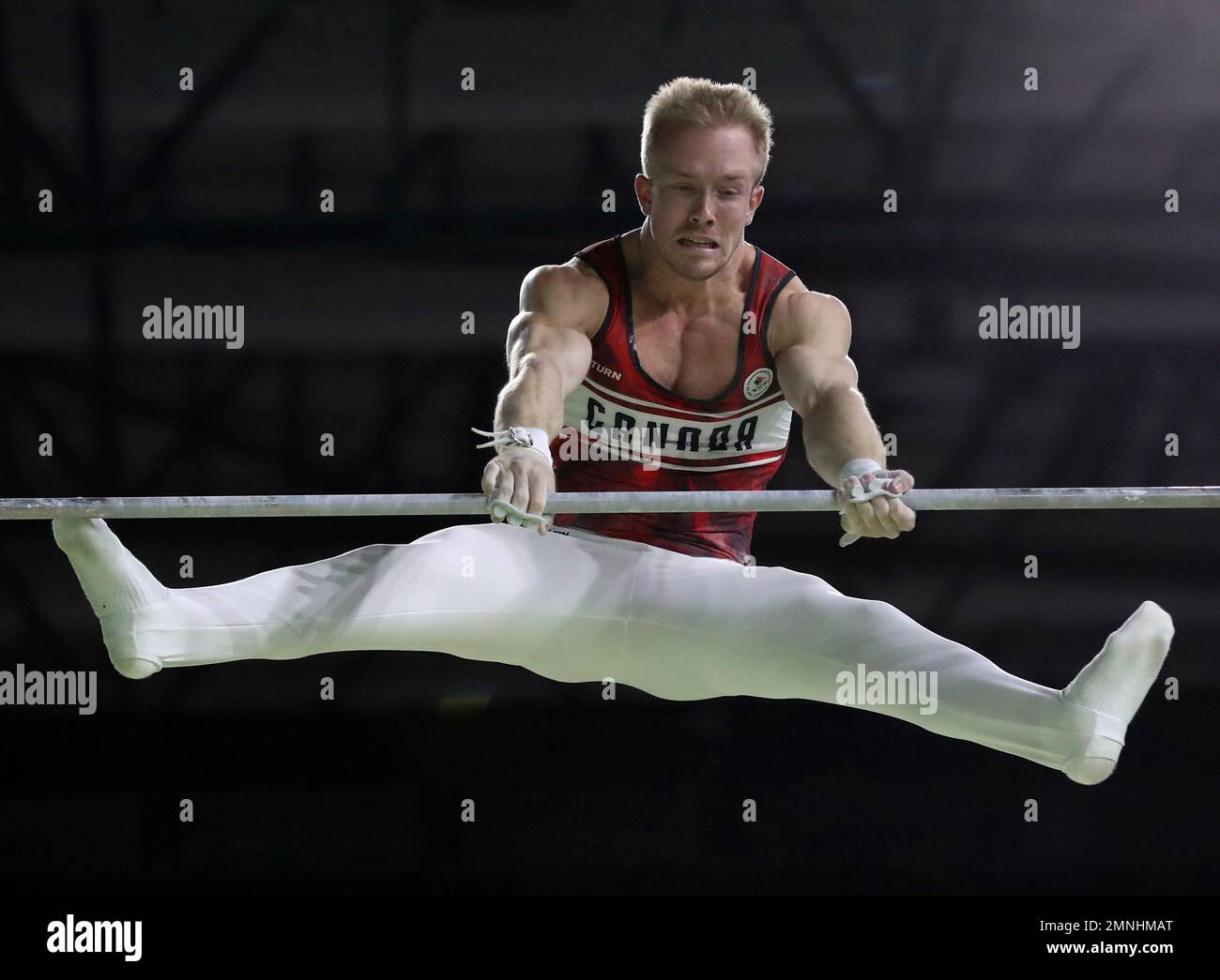 Canada's Cory Paterson competes in the men's horizontal bar finals ...
