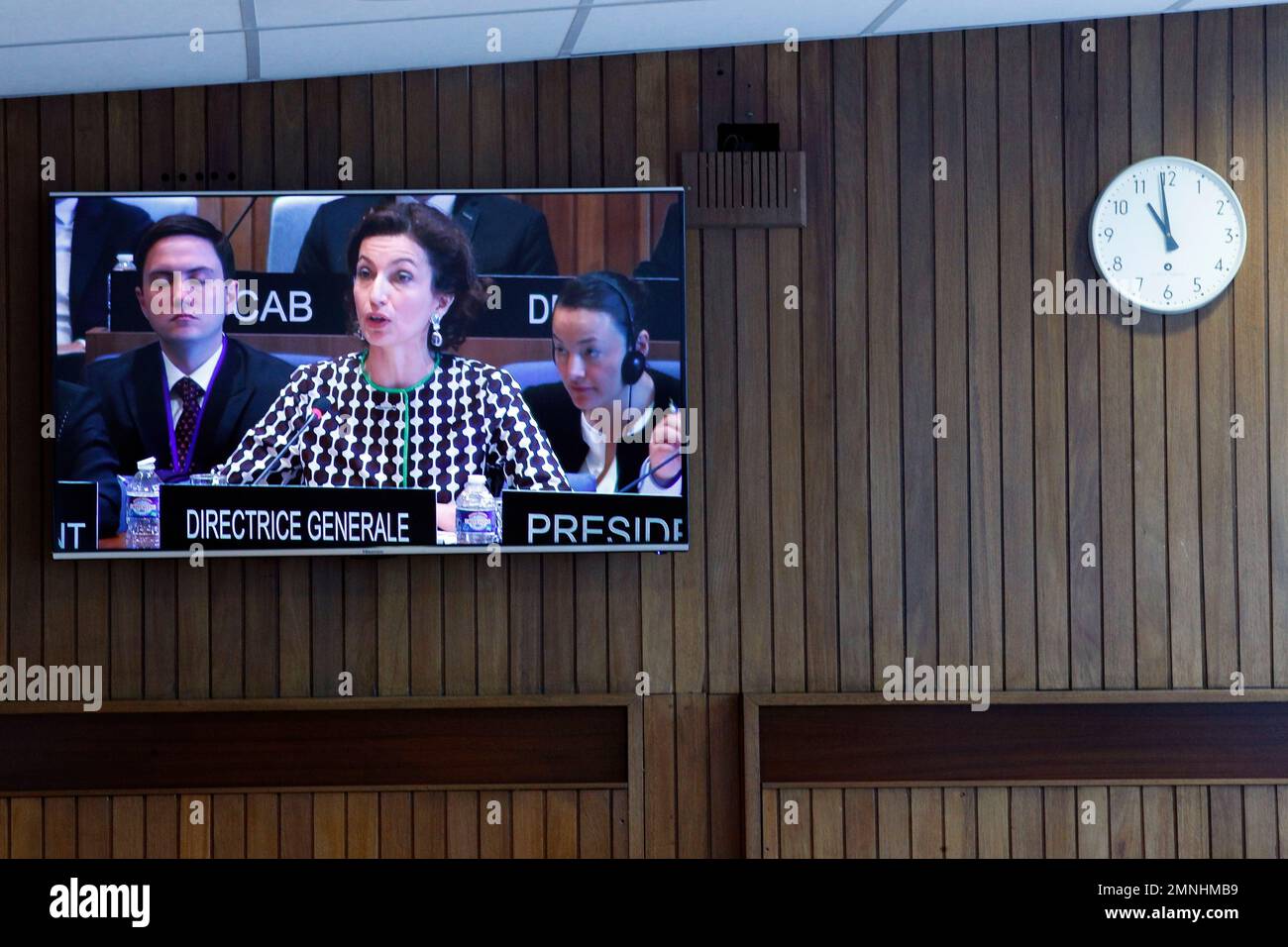UNESCO Director General France's Audrey Azoulay is pictured on a ...