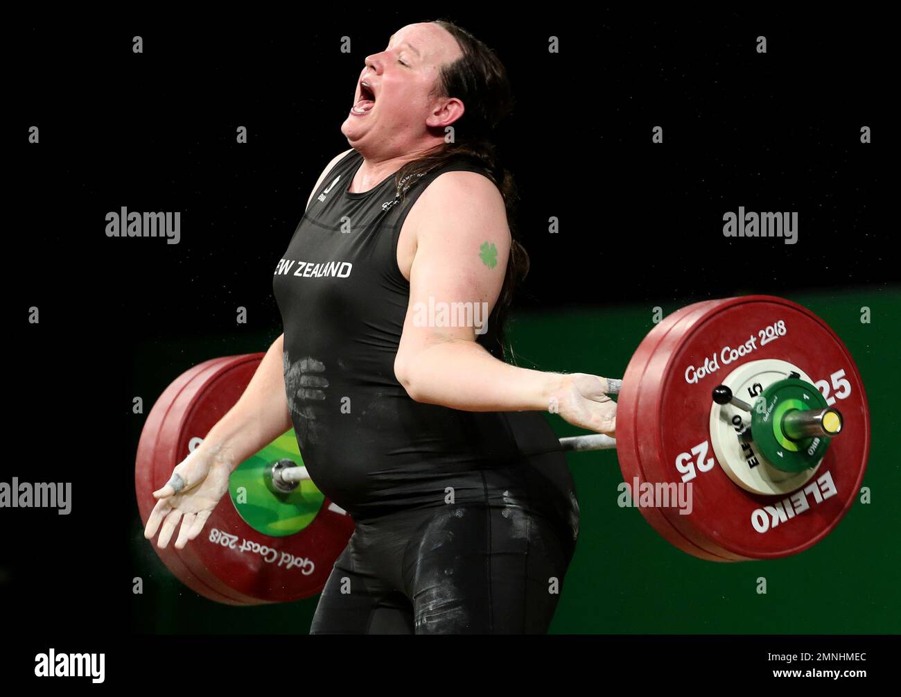 New Zealand's Laurel Hubbard reacts after failing to make a lift in the ...
