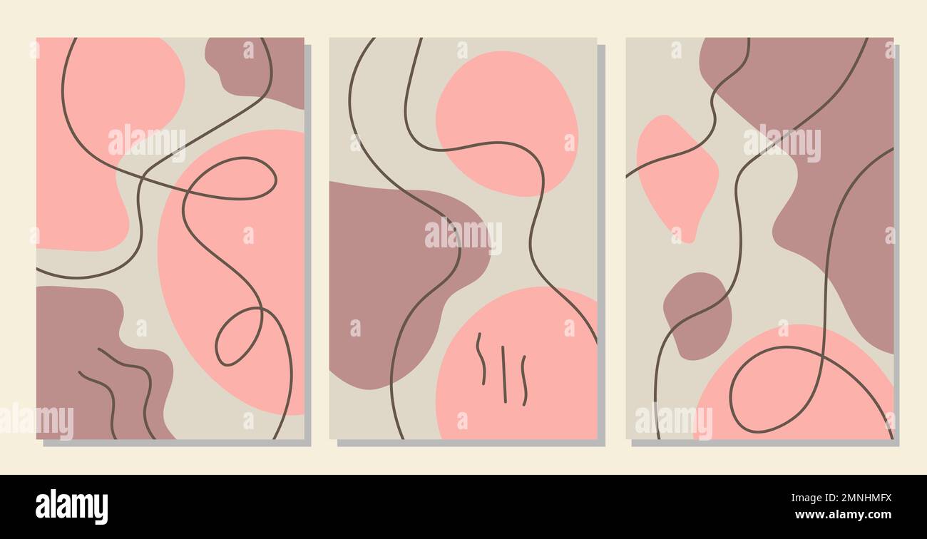 Collection Of Posters In Contemporary Abstract Style. Set Of Minimalistic Vector Illustrations ...