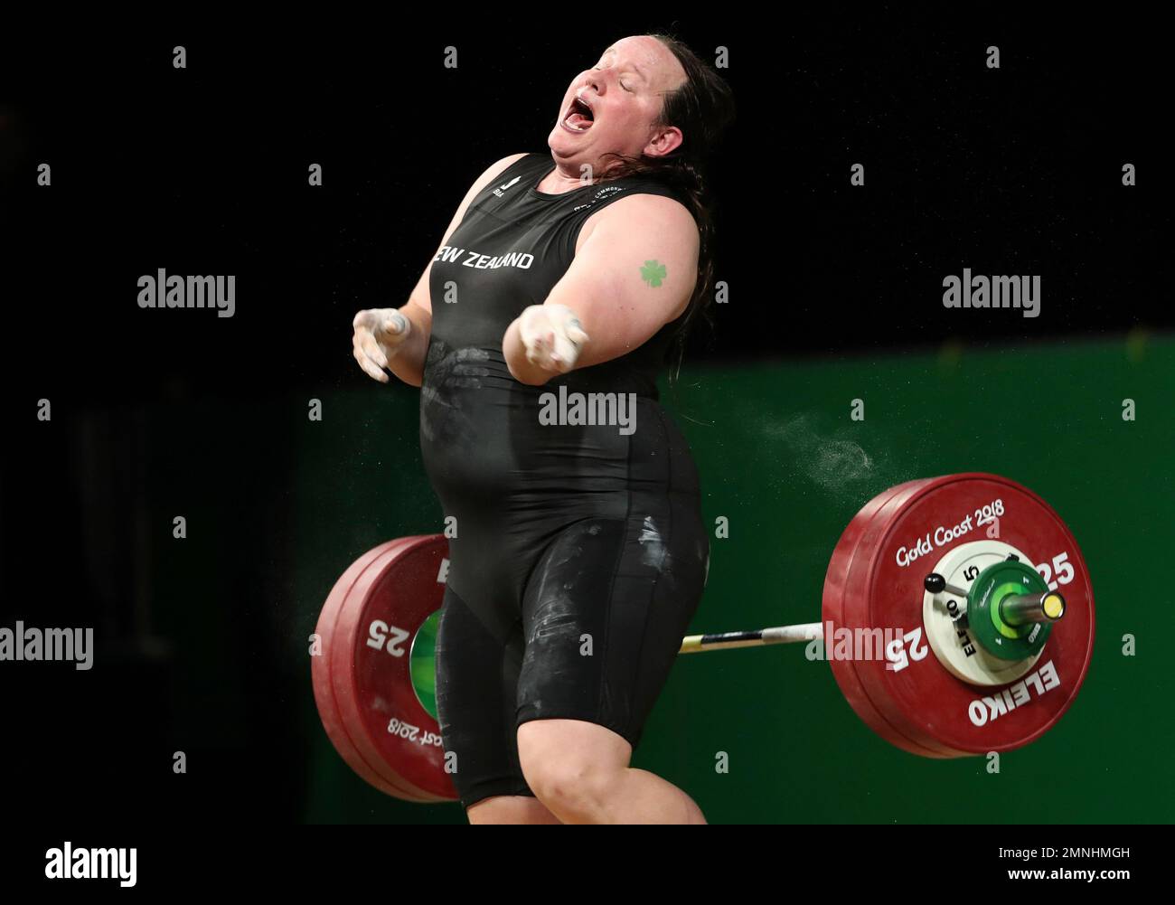 New Zealand's Laurel Hubbard reacts after failing to make a lift in the ...