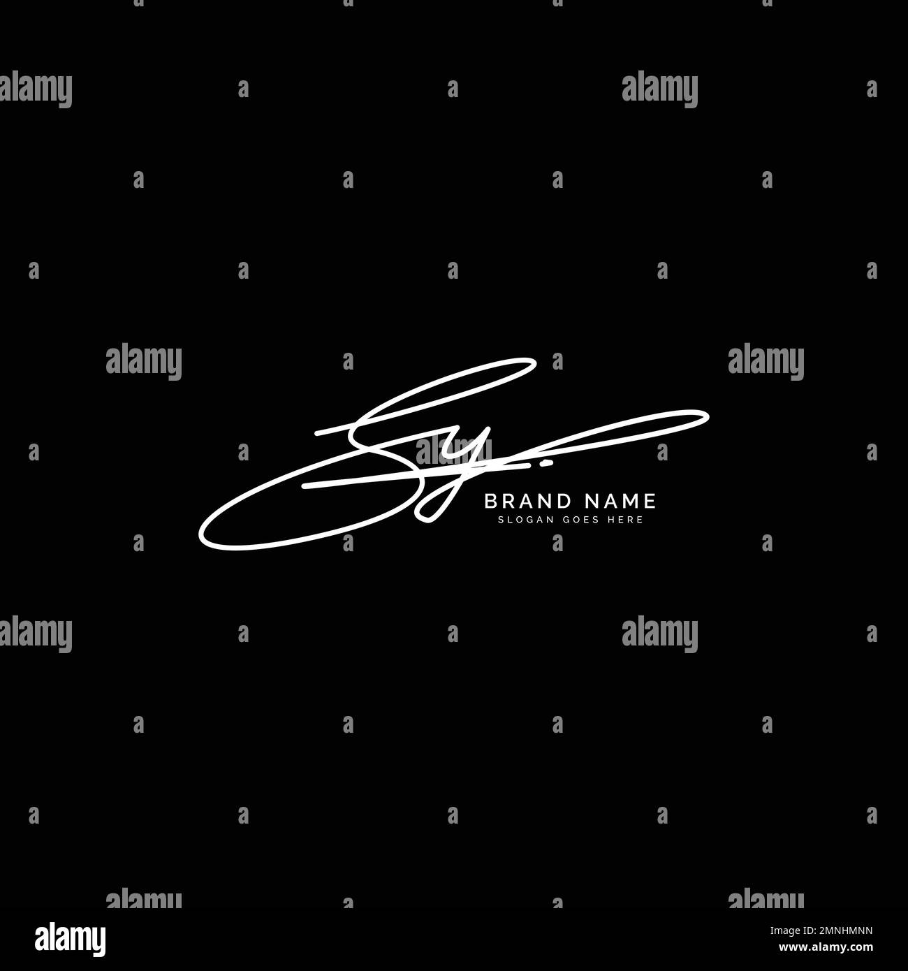 S, Y, SY Initial Letter signature and handwritten alphabet logo in ...