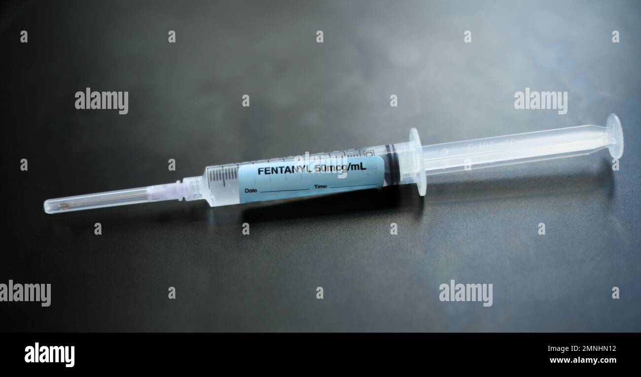 Fentanyl and Propofol Narcotic pandemic drug abuse with needles Stock ...