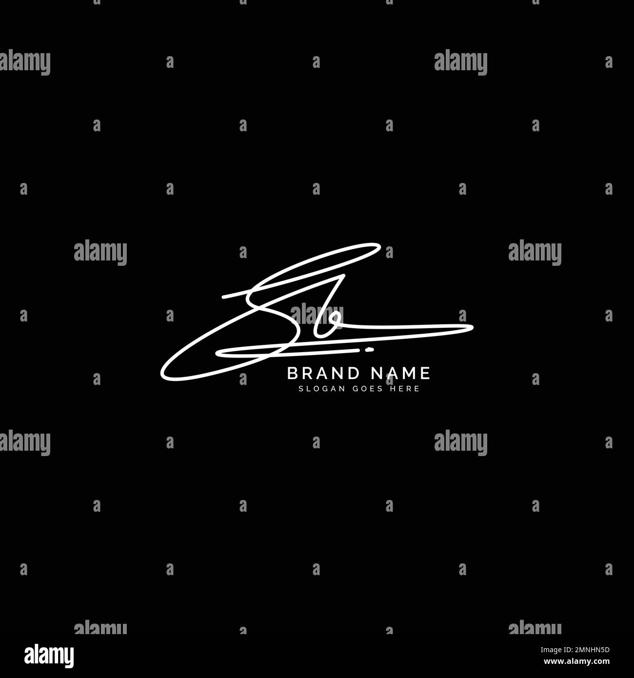 S, B, SB Initial Letter signature and handwritten alphabet logo in ...