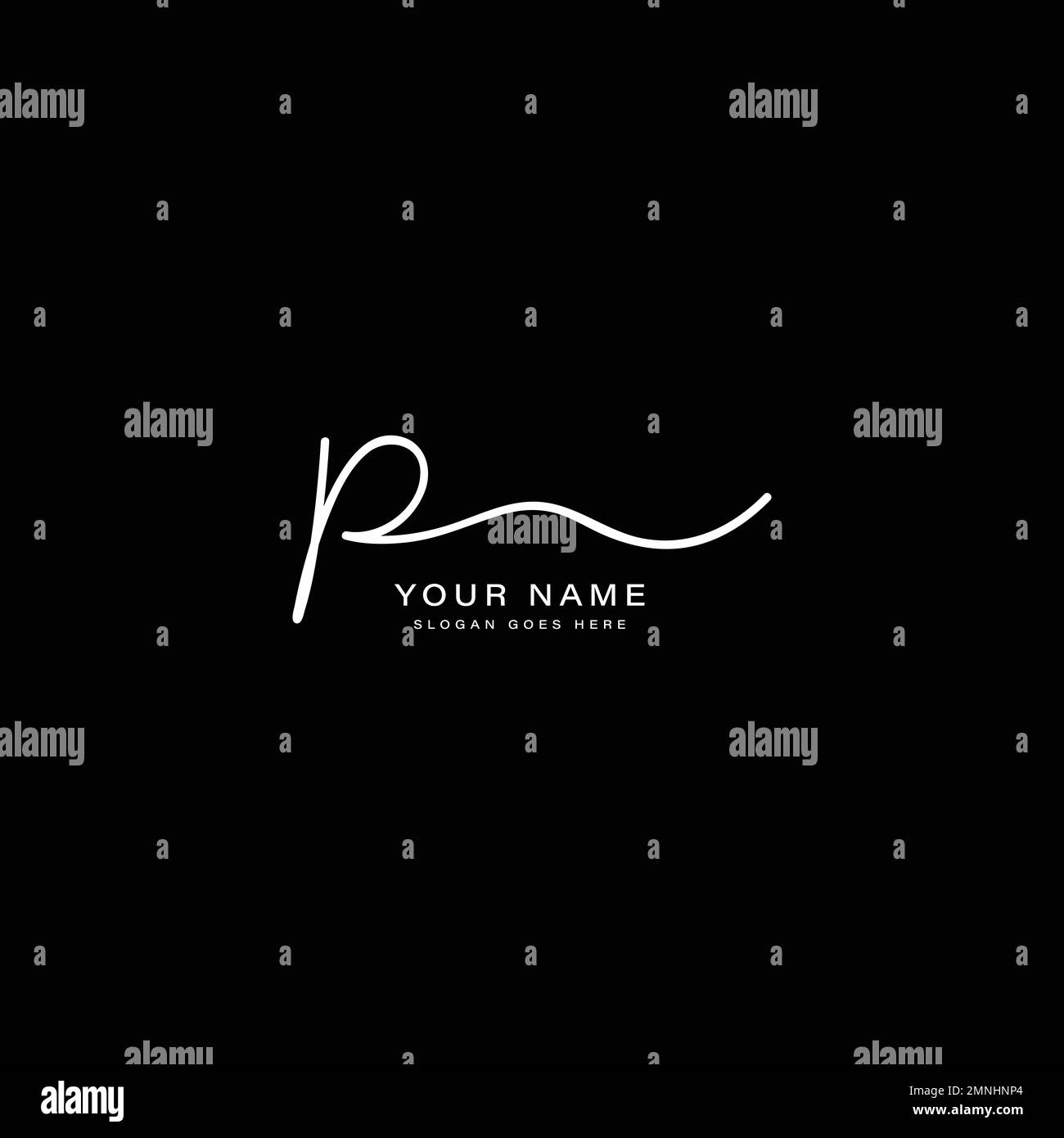Initial Letter P Logo, Handwritten and Signature in joining style for ...