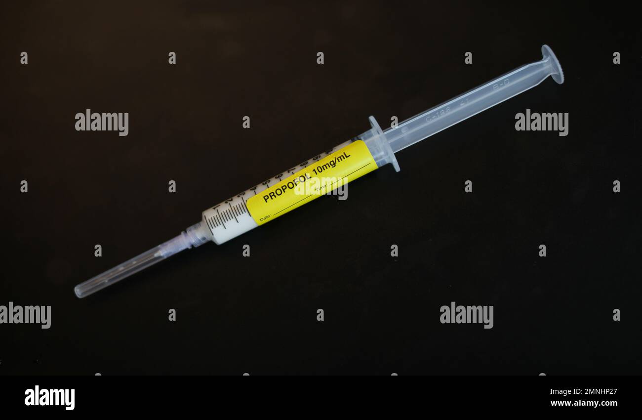 Fentanyl and Propofol Narcotic pandemic drug abuse with needles Stock ...