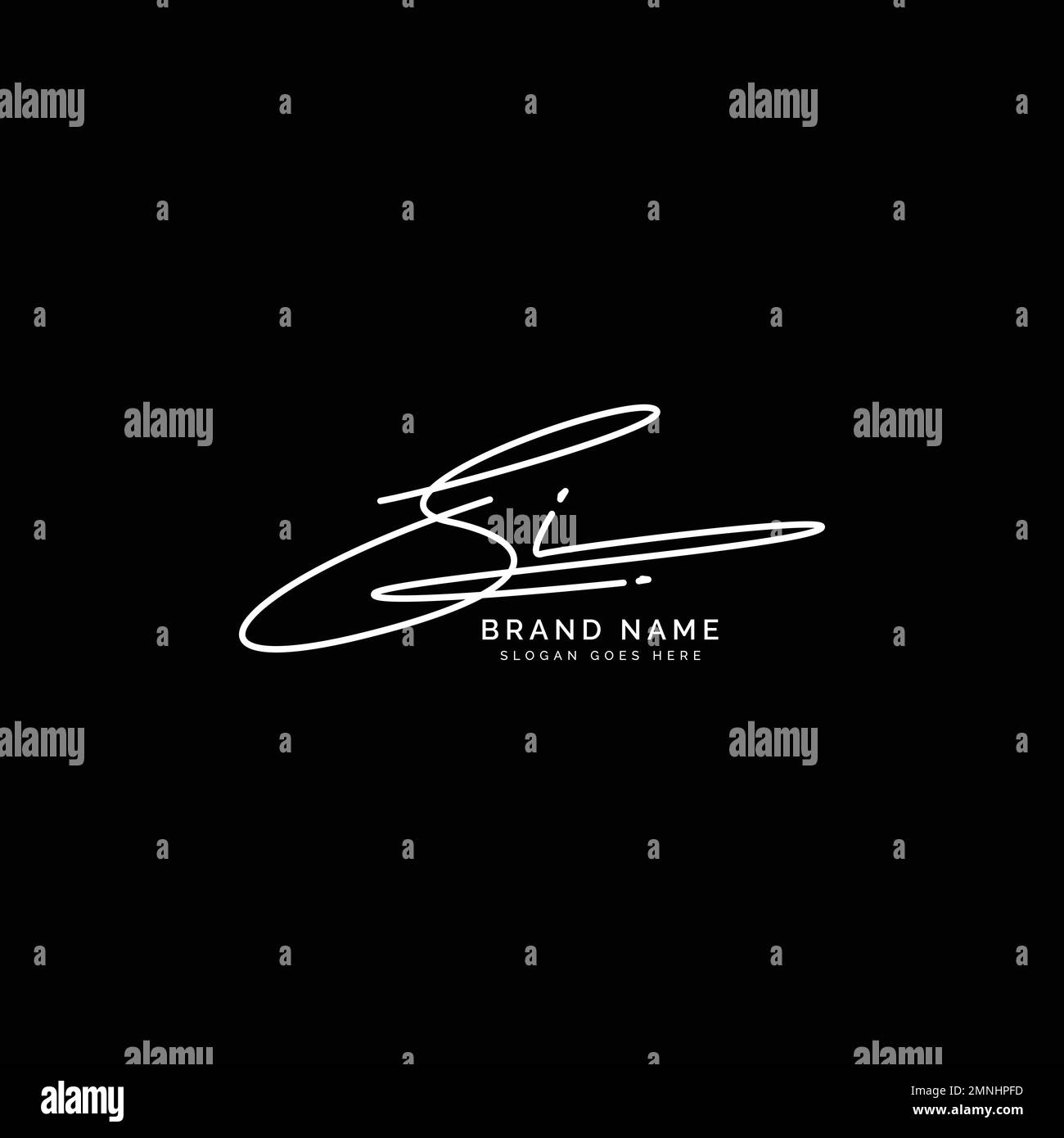 S, I, SI Initial Letter signature and handwritten alphabet logo in ...