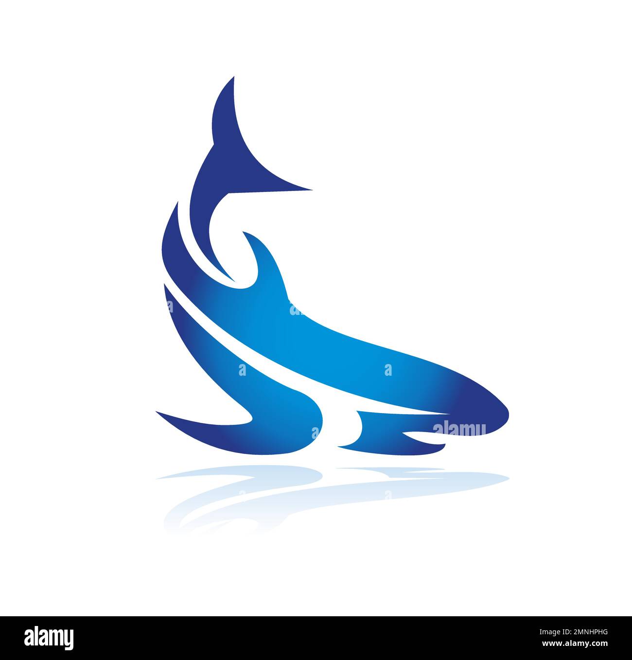 Blue Fish Logo Vector Icon Sign illustration in white background ...