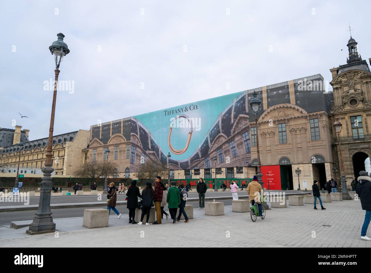 Paris Louvre Outdoor advertising Tiffany & CO giant advertising Stock ...