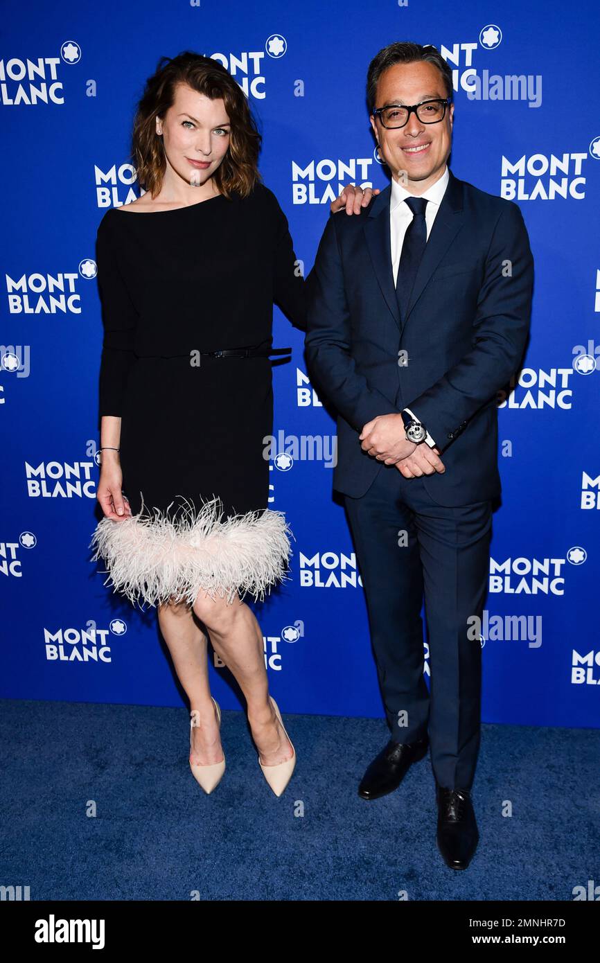 Actress Milla Jovovich, left, and Montblanc International CEO Nicolas ...