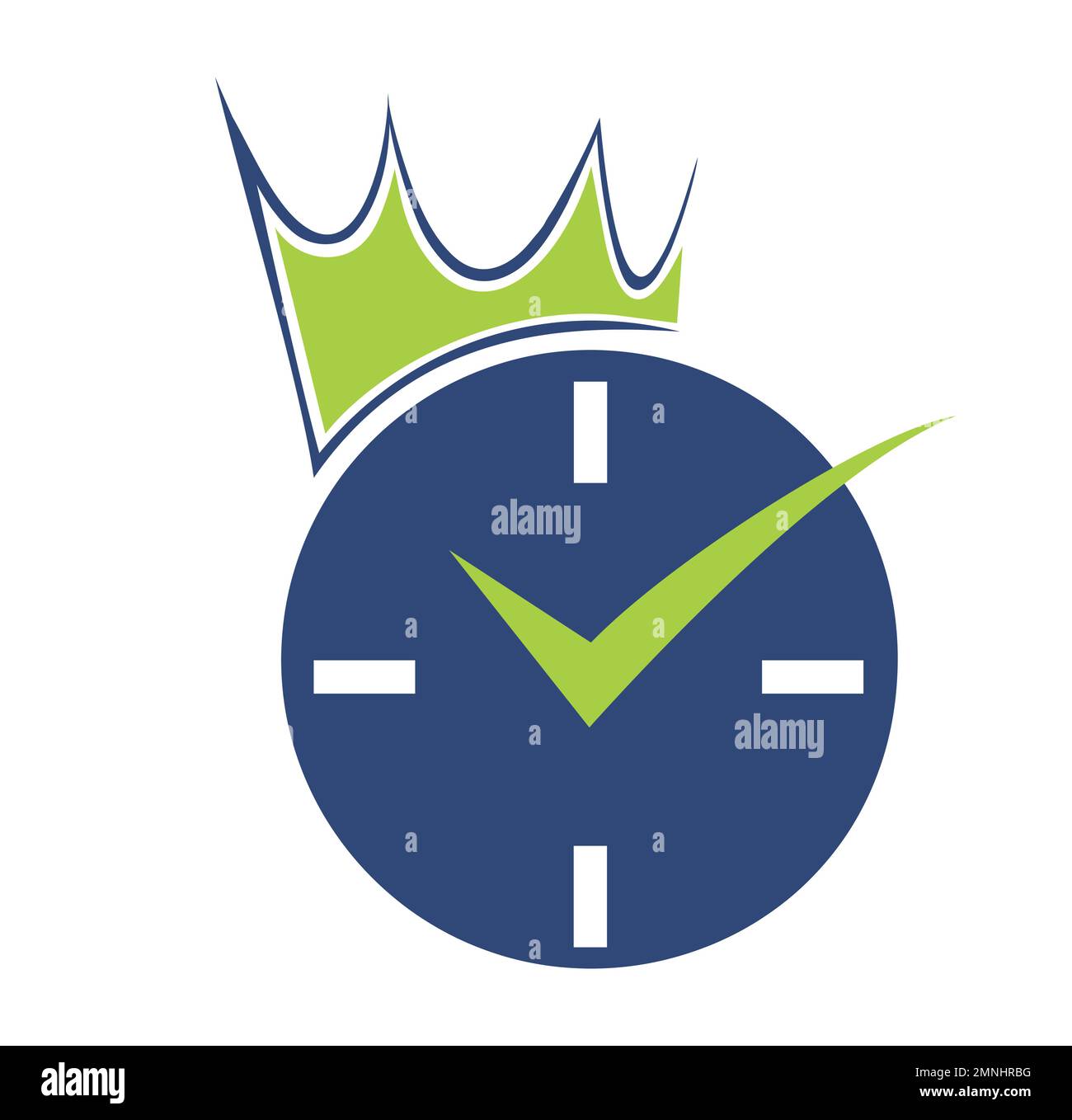 Green Watch with Crown Logo vector Icon Sign illustration in white ...