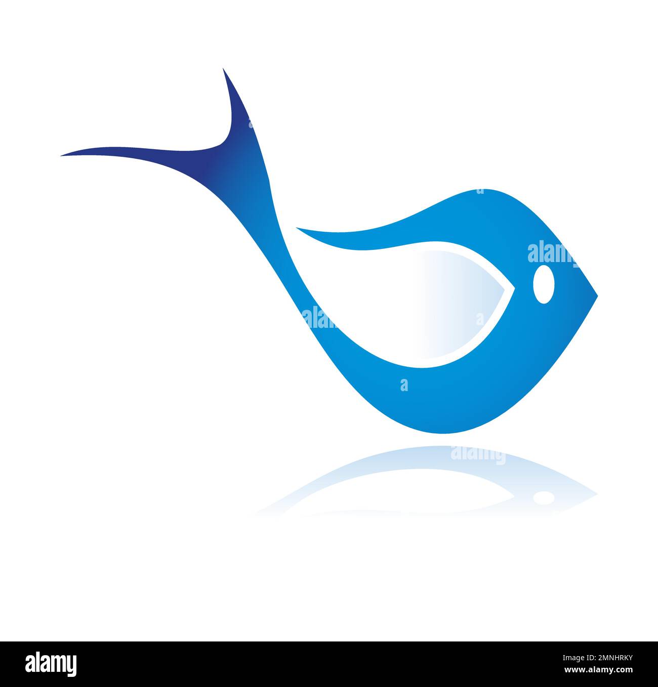 Blue Fish Logo Vector Icon Sign illustration in white background ...