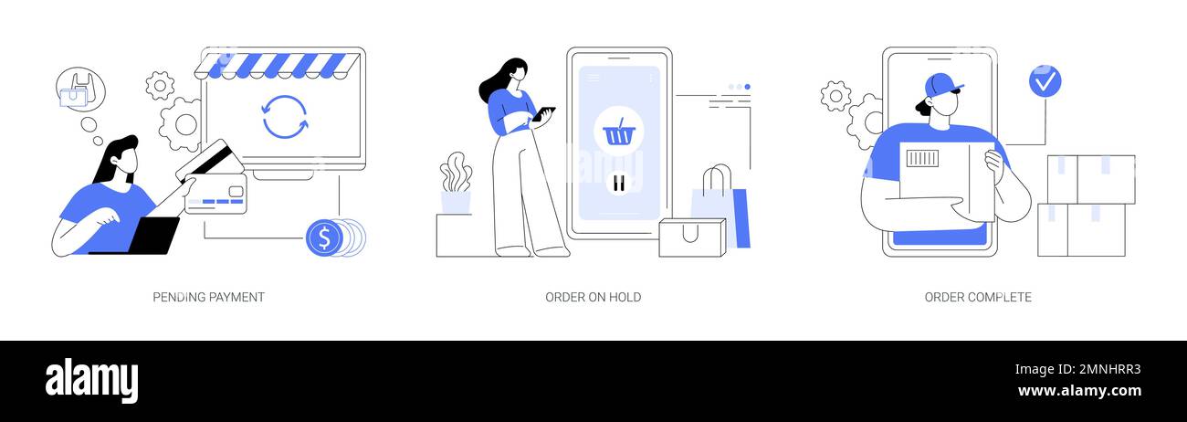 E-commerce purchase processing abstract concept vector illustrations ...