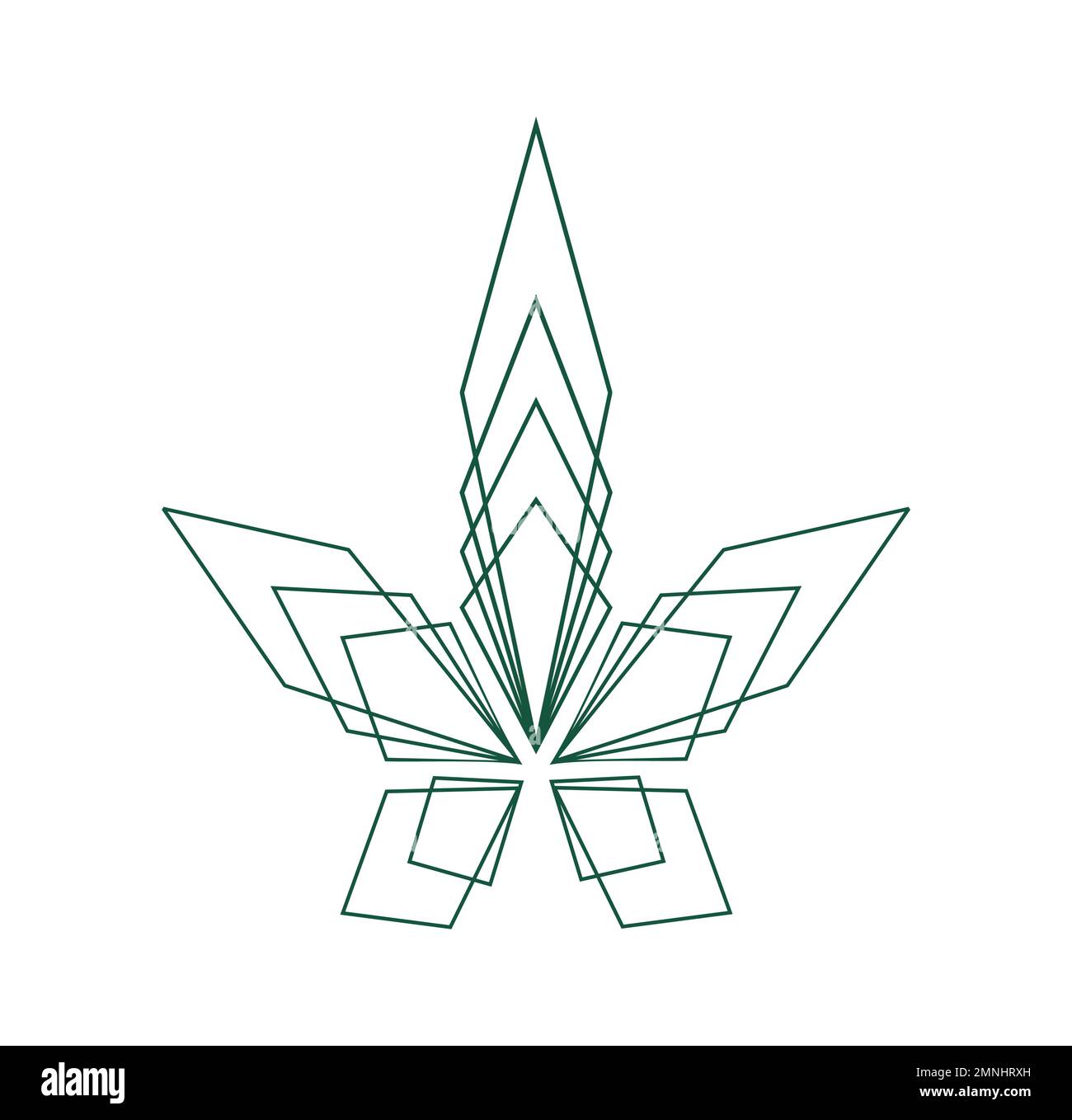 Geometric Cannabis Logo vector Icon Sign illustration in white ...