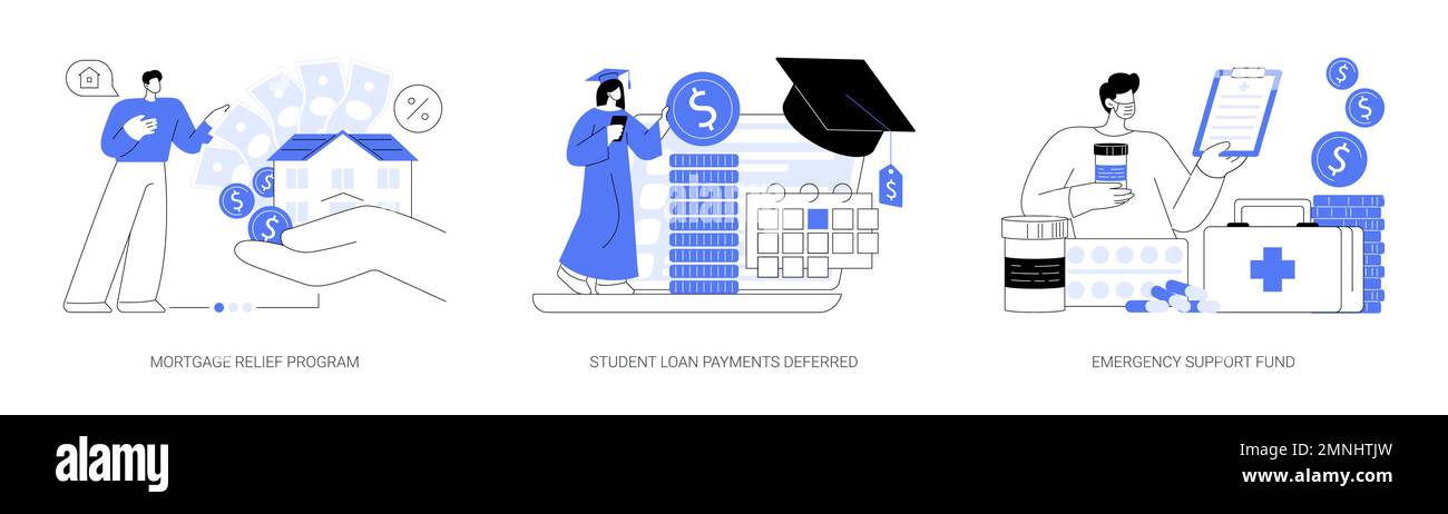 Coronavirus stimulus package plan abstract concept vector illustrations ...