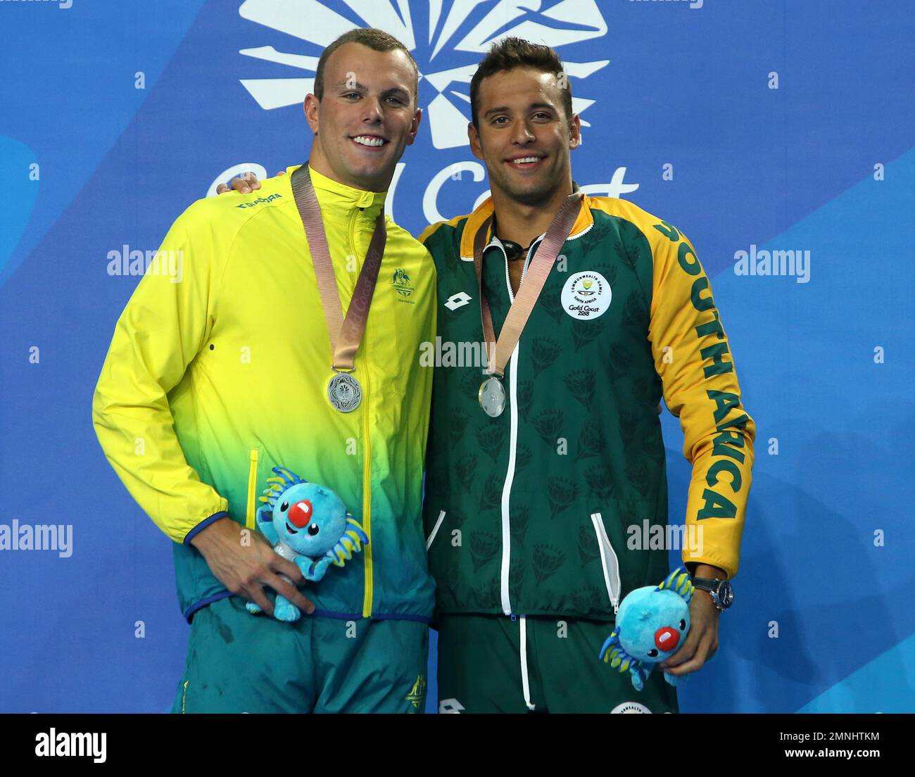 Men's 100m freestyle dual silver medalists, Australia's Kyle Chambers ...