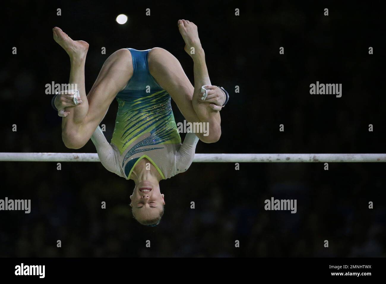 Georgia-Rose Brown of Australia competes on the uneven bars during the ...