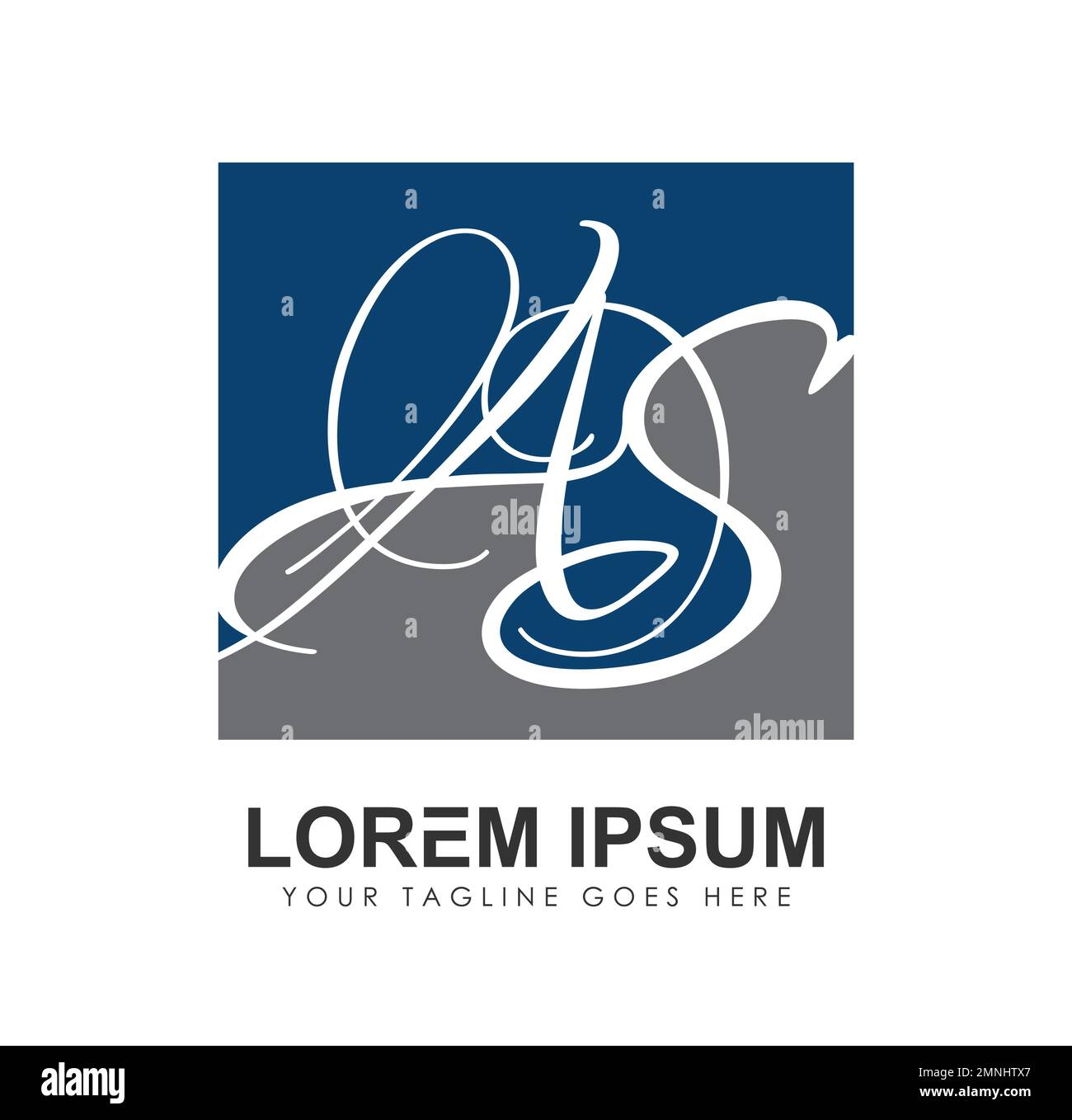Monogram Logo Initial Letters AS Vector Sign illustration in white ...