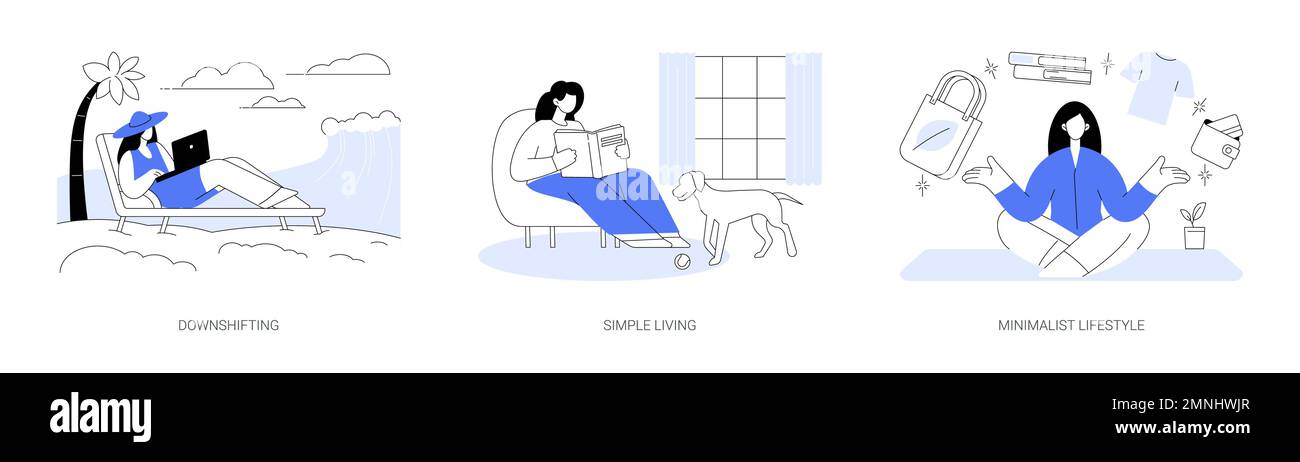 Voluntary lifestyle abstract concept vector illustration set ...